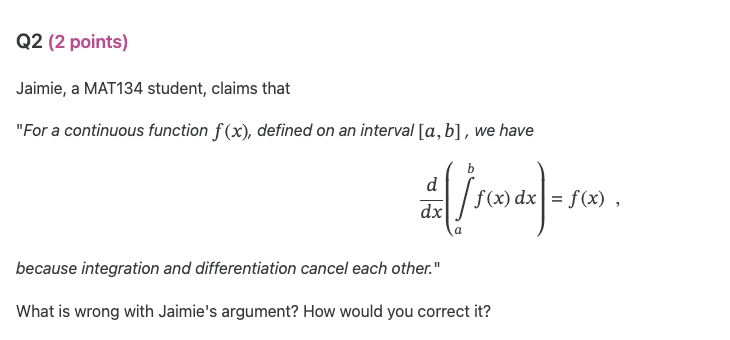 Solved Q1 (2 ﻿points)Let n ﻿be a positive integer, and a and | Chegg.com