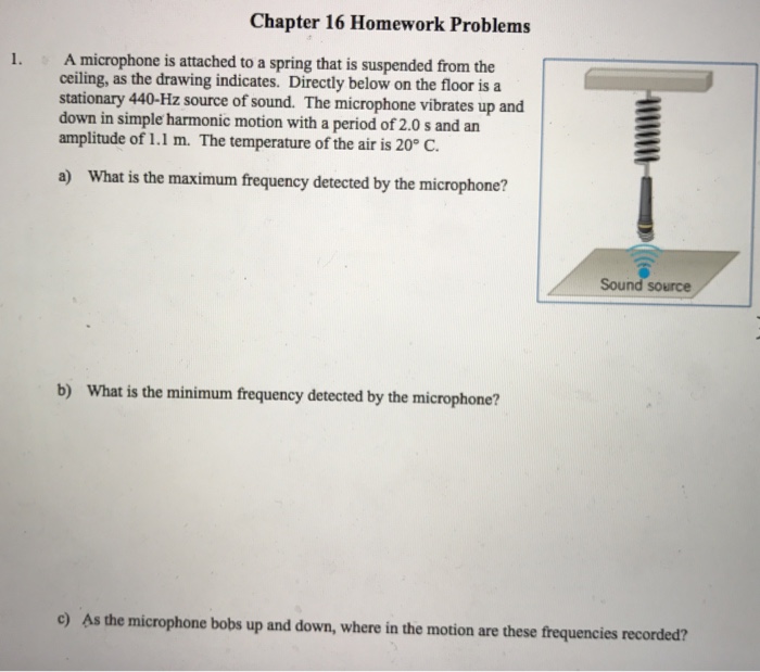 Solved A microphone is attached to a spring that is | Chegg.com