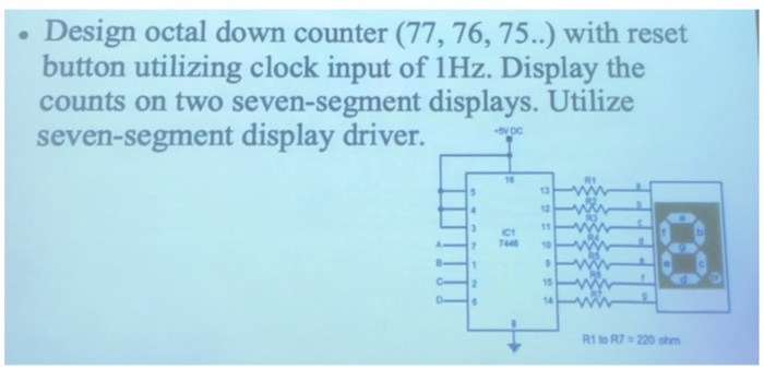 Solved Design octal down counter (77, 76, 75..) with reset | Chegg.com