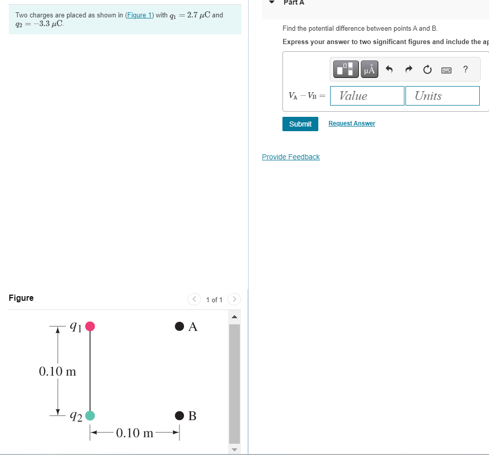 Solved Two charges are placed as shown in q2=−3.3μC. with | Chegg.com