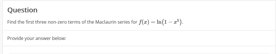 Solved Question Find the first three non-zero terms of the | Chegg.com