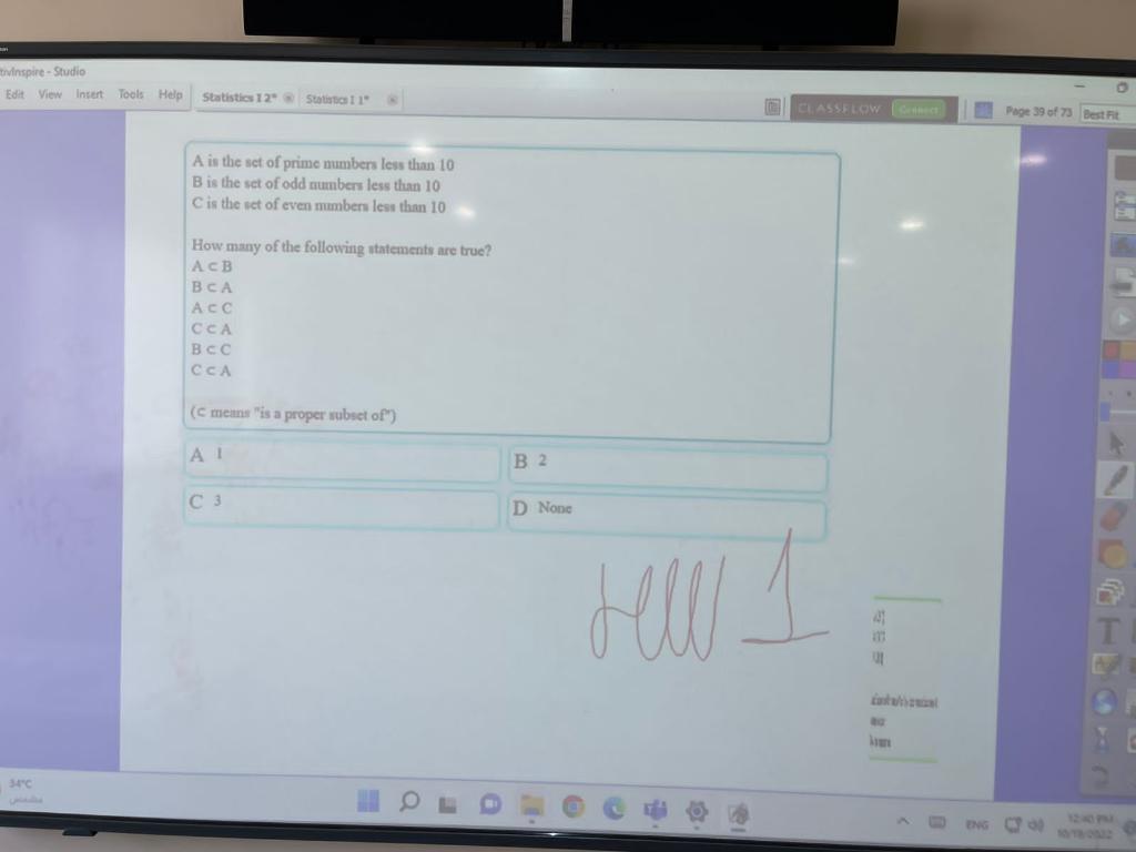 Solved A is the set of prime numbers less than 10 B is the | Chegg.com