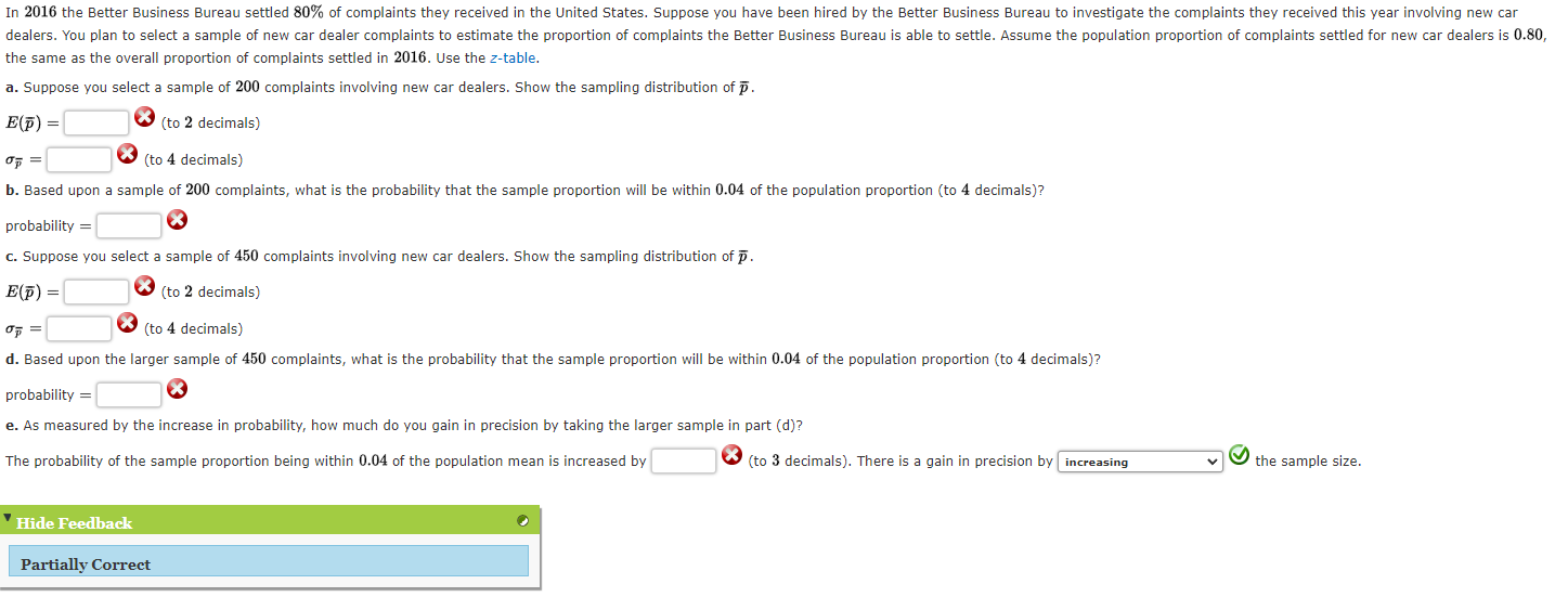Solved the same as the overall proportion of complaints | Chegg.com