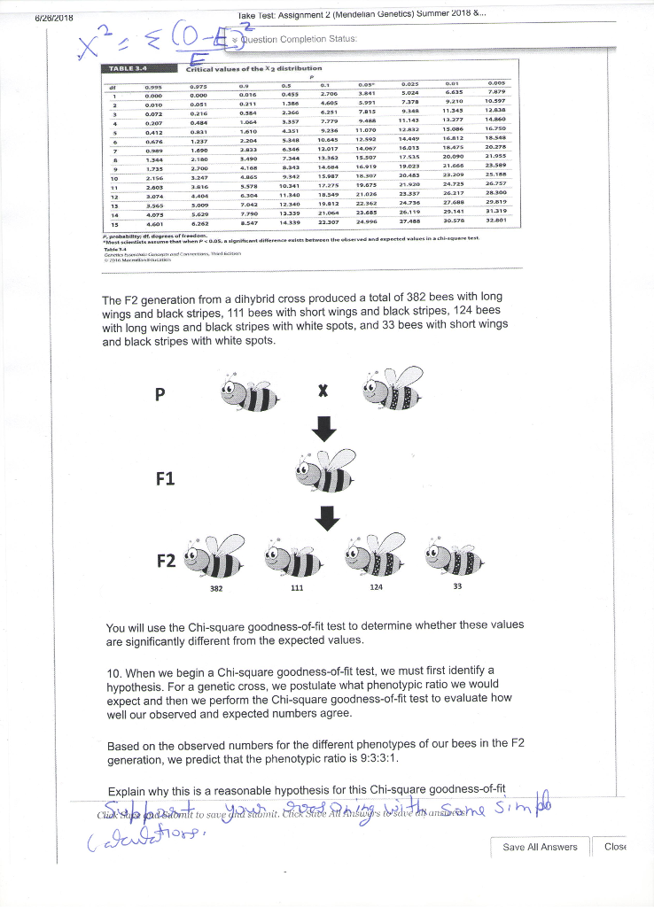 Solved 626/2018 Take lest: Assignment 2 (Mendelian Genetics) | Chegg.com