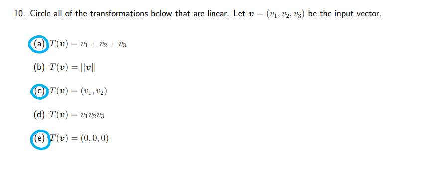 Solved 10. Circle all of the transformations below that are | Chegg.com