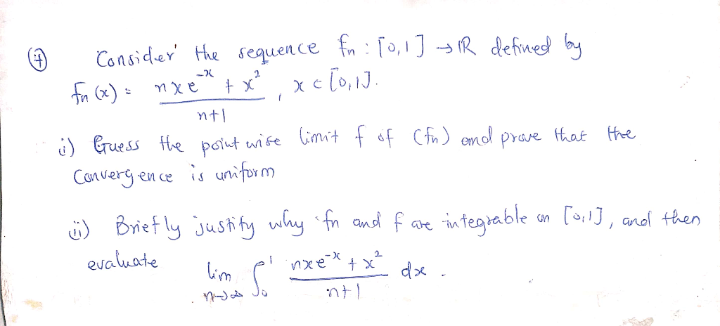 Solved Consider the sequence fro: 10,1] 3 R defined by fn | Chegg.com