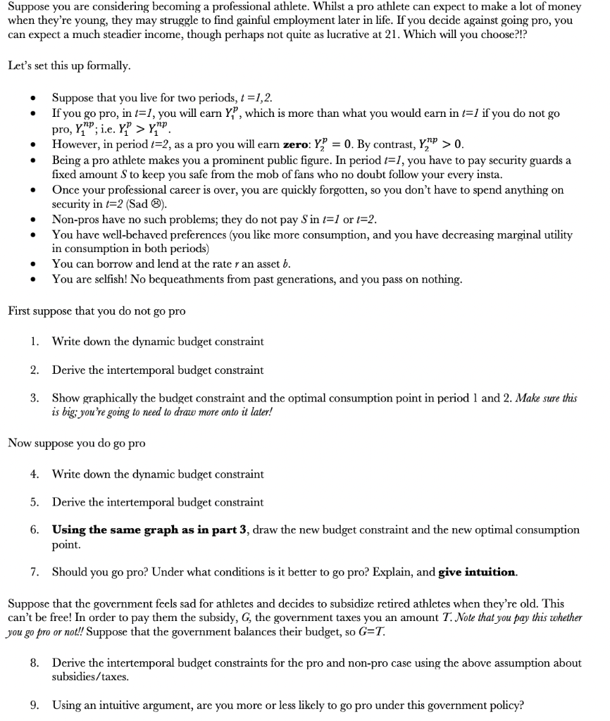 Suppose you are considering becoming a professional | Chegg.com