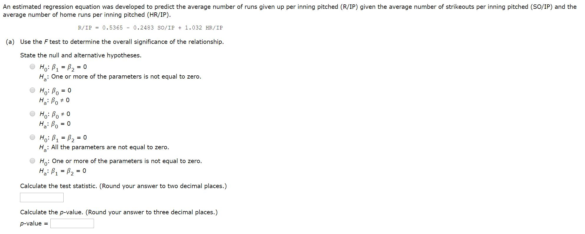 Solved Data showing the values of several pitching | Chegg.com
