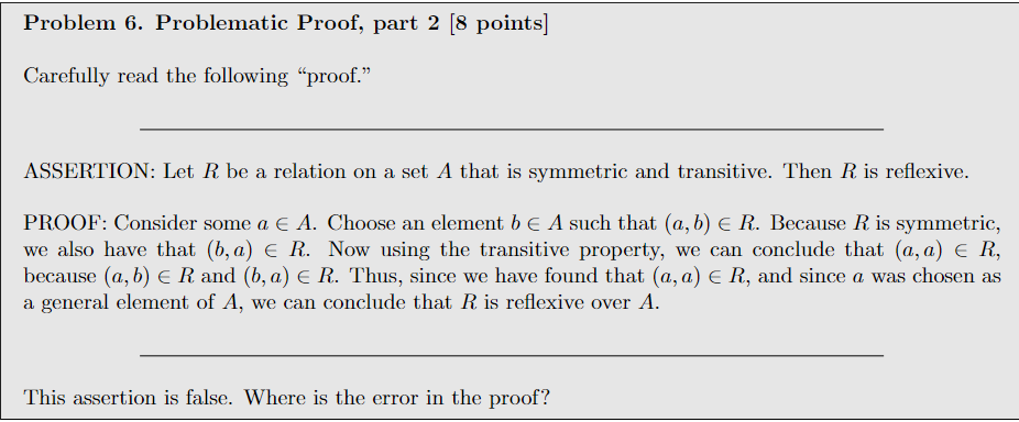 Solved ASSERTION: Let R be a relation on a set A that is | Chegg.com