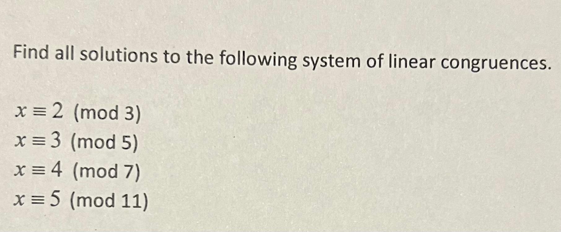 Solved Find all solutions to the following system of linear | Chegg.com