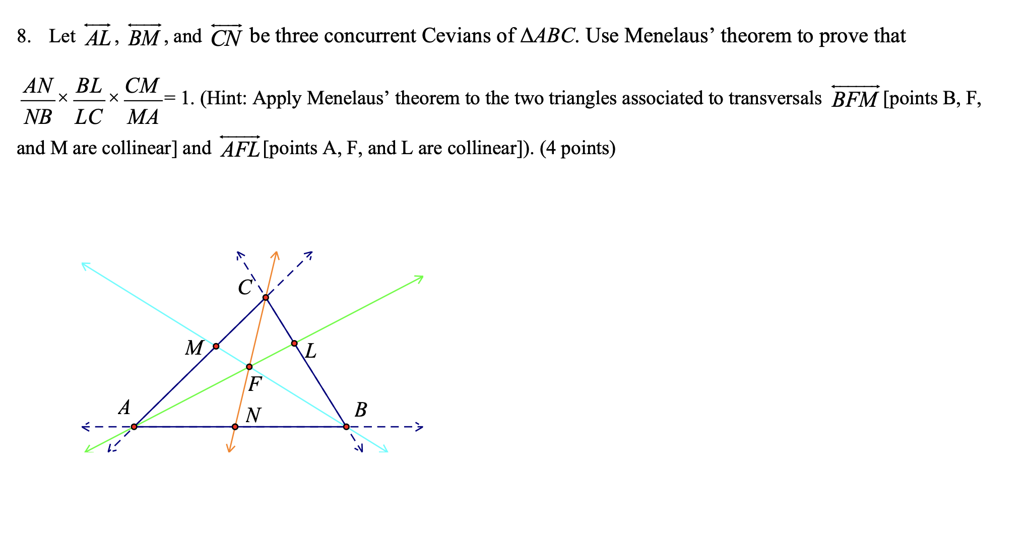 Solved Let ALharr,BMharr, ﻿and CNharr ﻿be three concurrent | Chegg.com
