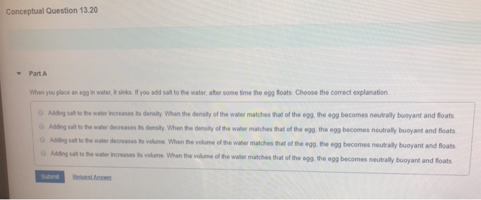 Solved Conceptual Question 13.20 Part A When you place an | Chegg.com Solved Conceptual Question 13.20 Part A When you place an | Chegg.com