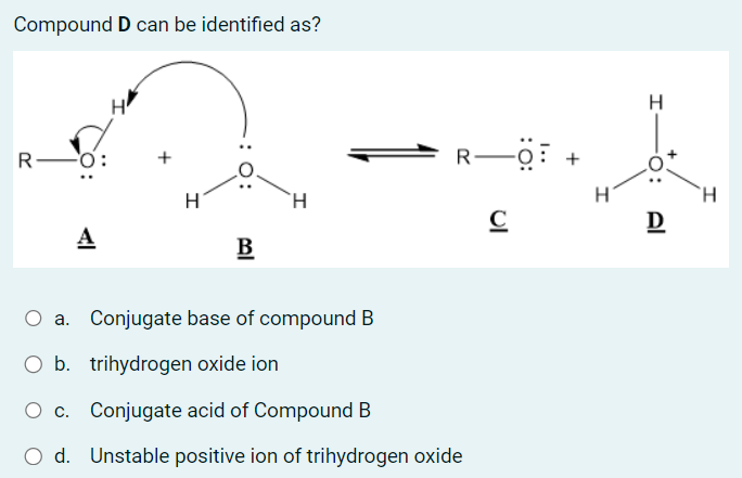 Solved Compound \\( \\mathbf{D} \\) can be identified as? a. | Chegg.com