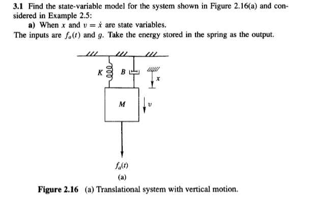 Solved 3 1 Find The State Variable Model For The System