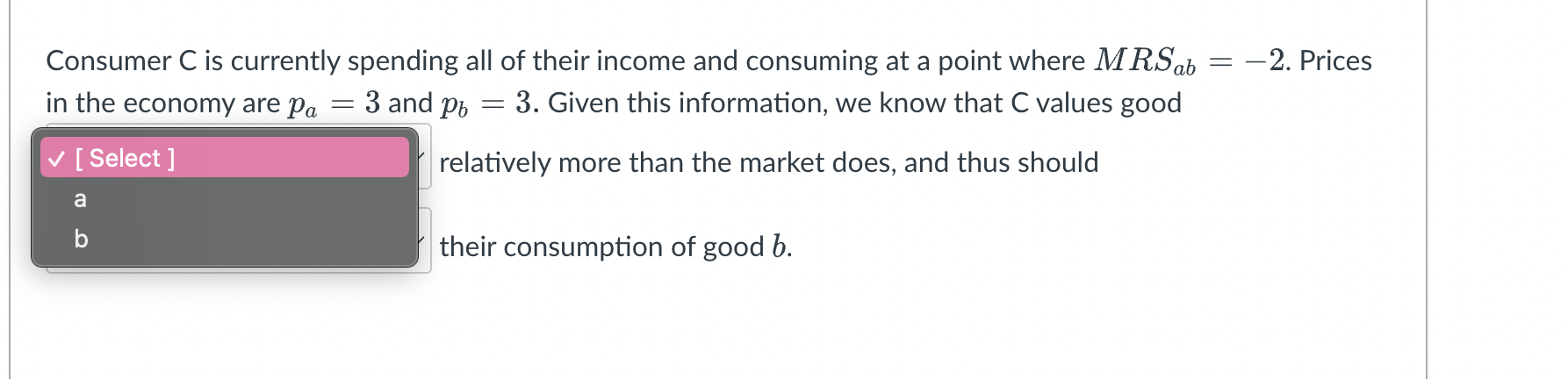 Solved Consumer C is currently spending all of their income | Chegg.com