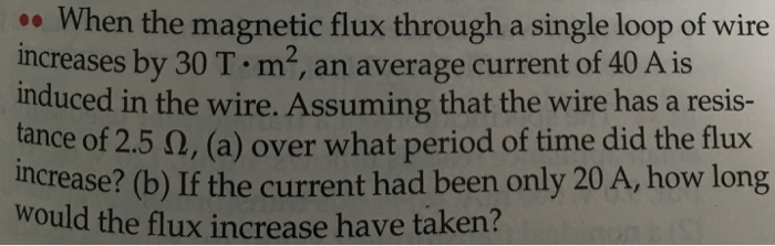 Solved When the magnetic flux through a single loop of wire | Chegg.com