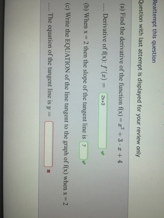 Solved Question with last attempt is displayed for your | Chegg.com