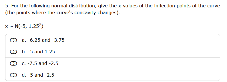 Solved 5. For the following normal distribution, give the | Chegg.com