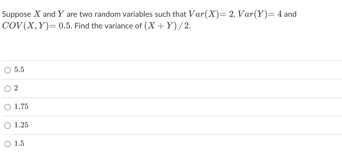 Solved Suppose X and Y are two random variables such that | Chegg.com