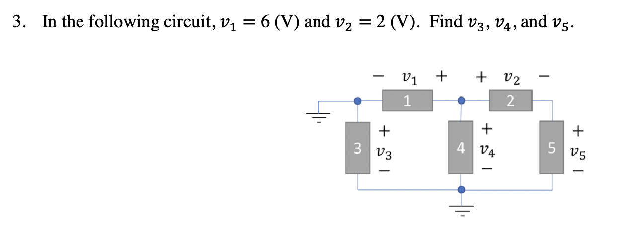 Solved 3. In the following circuit, v1=6( V) and v2=2( V). | Chegg.com