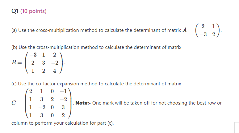 Solved Q1 (10 points) (a) Use the cross-multiplication | Chegg.com