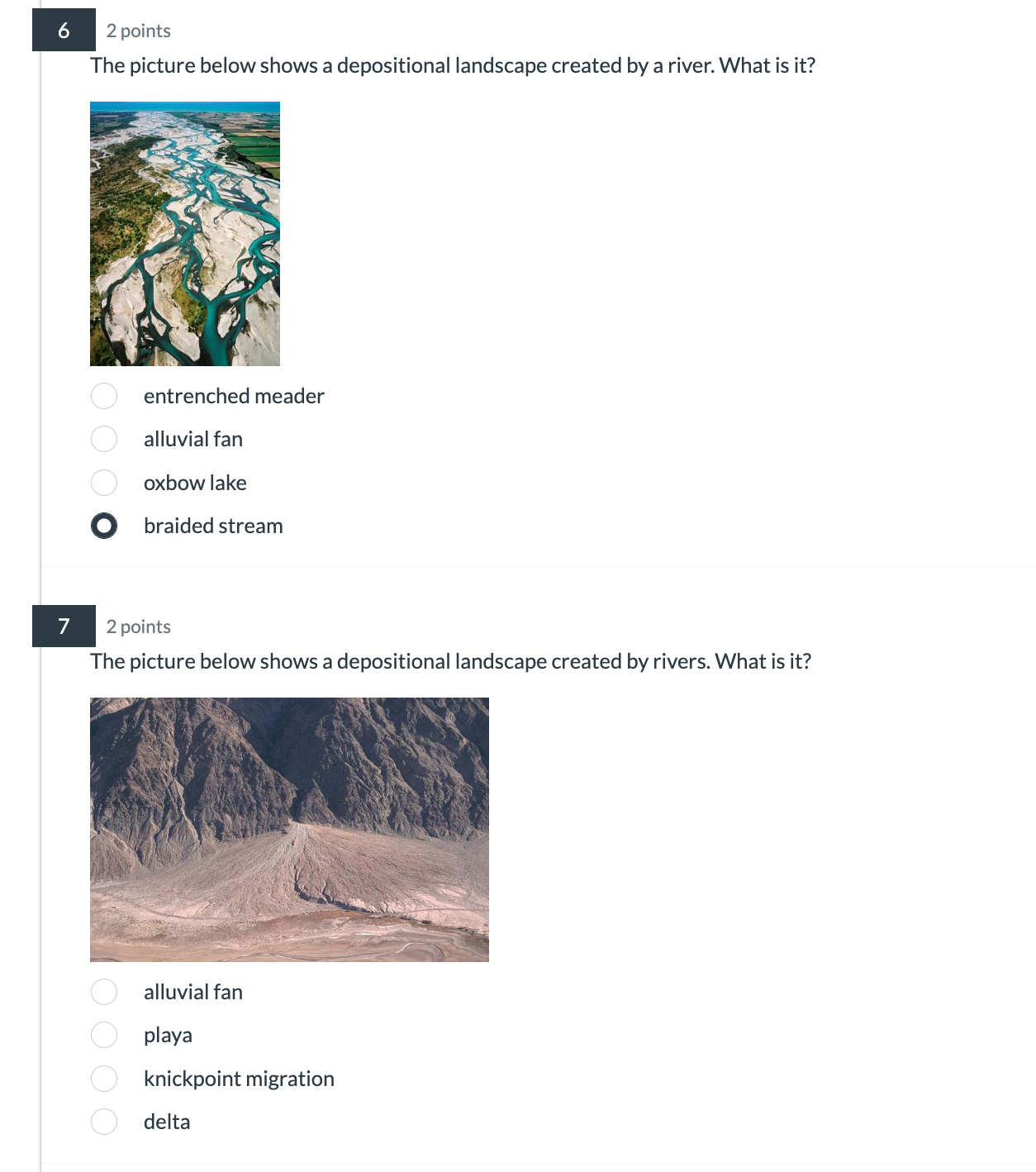 Solved The picture below shows a depositional landscape | Chegg.com