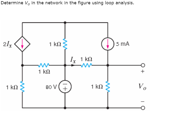 Solved Determine Vo in the network in the figure using loop | Chegg.com