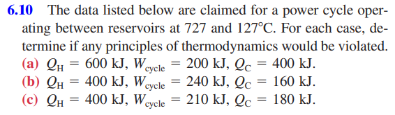 Solved The data listed below are claimed for a power cycle | Chegg.com