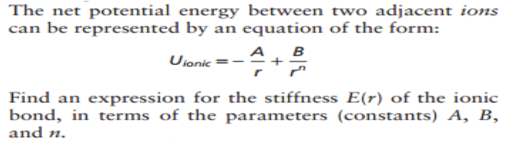 Solved The net potential energy between two adjacent ions | Chegg.com