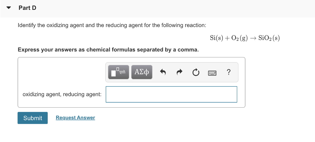 Solved Identify the oxidizing agent and the reducing agent | Chegg.com