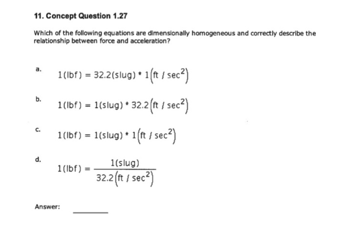 Solved 11. Concept Question 1.27 Which of the following | Chegg.com