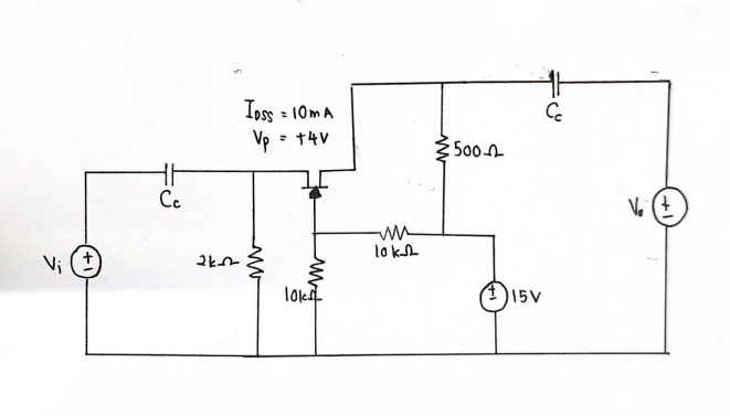 Solved A common gate JFET amplifier is shown in the figure. | Chegg.com