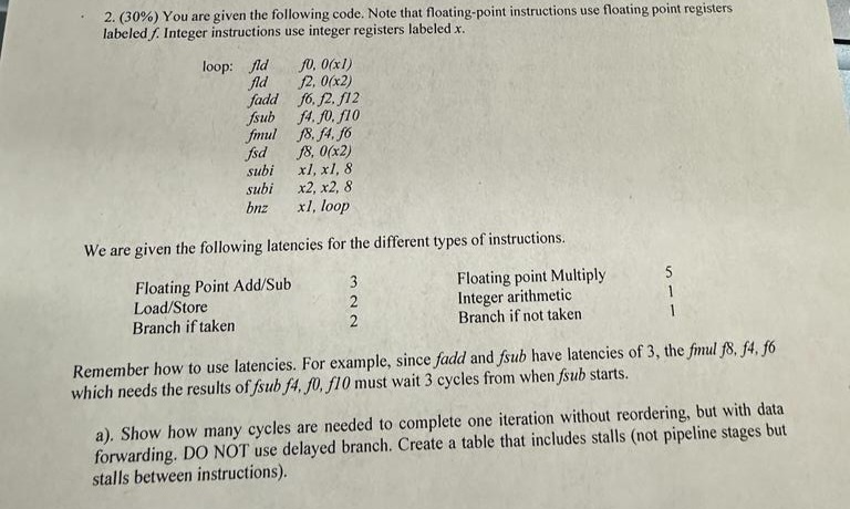 Solved (30%) ﻿You are given the following code. Note that | Chegg.com