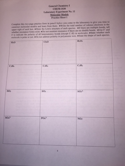 Solved General Chemistry I CHEM-1030 Laboratory Experiment | Chegg.com