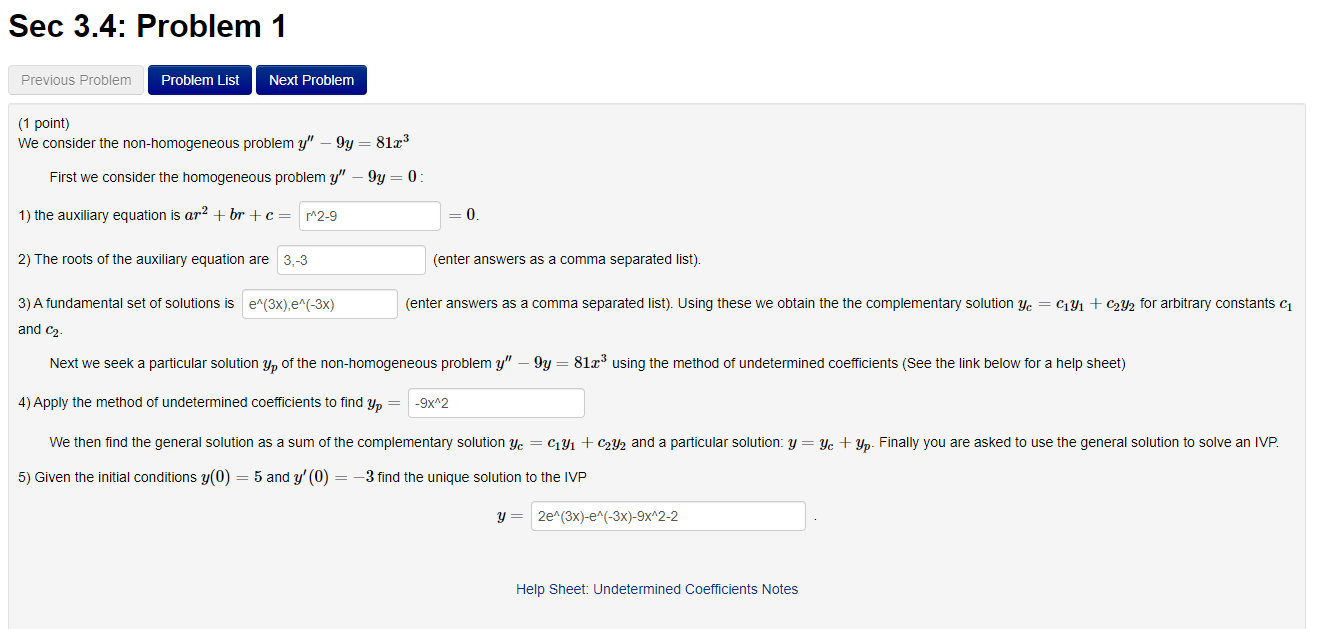 Solved Sec 3.4: Problem 1 Previous Problem Problem List Next | Chegg.com