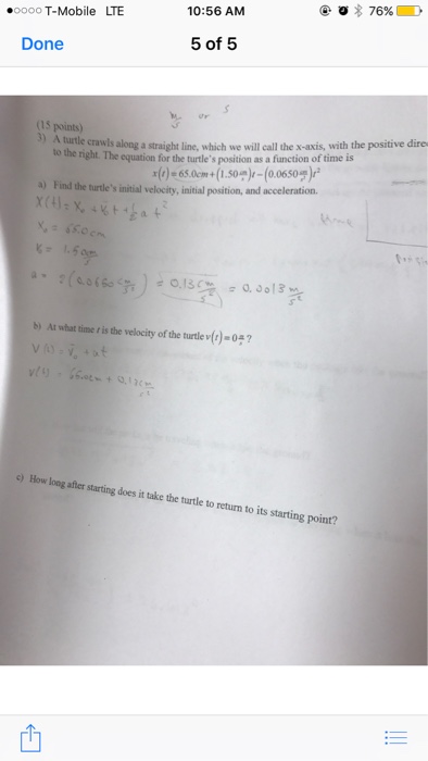 Solved A turtle crawls along a straight line, which we will | Chegg.com