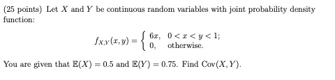Solved Let x ﻿and Y ﻿be continuous random variables with | Chegg.com