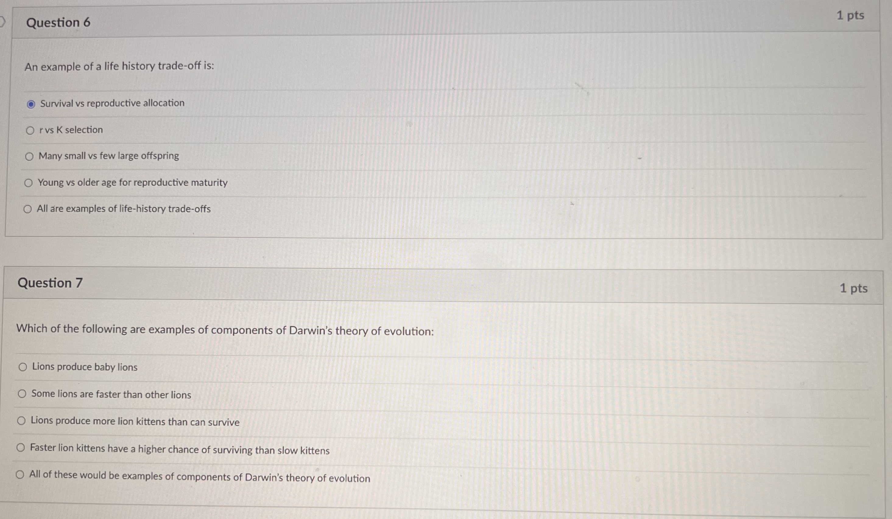 Solved An example of a life history trade-off is: Survival | Chegg.com