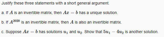 Solved Justify these three statements with a short general | Chegg.com