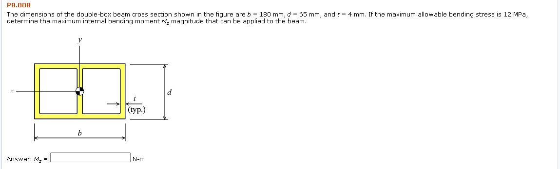 Solved The dimensions of the double-box beam cross section | Chegg.com