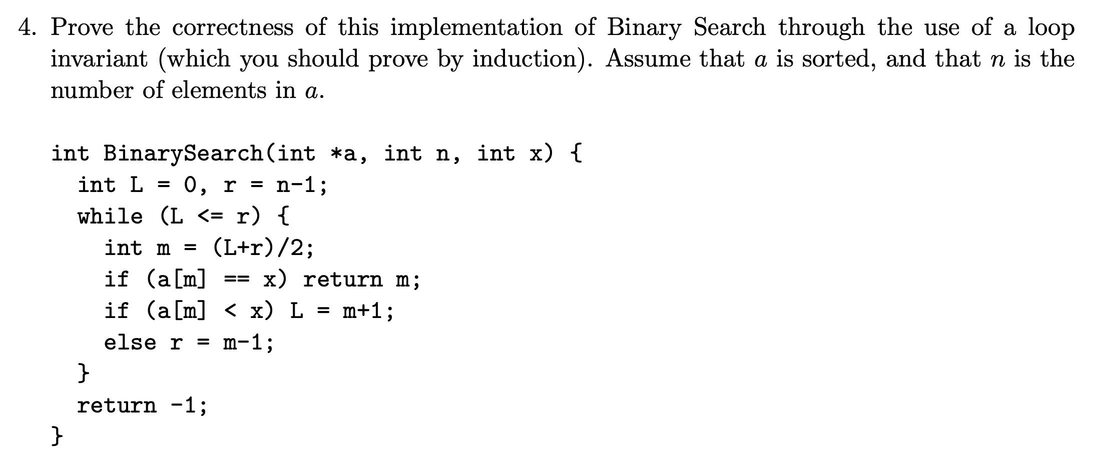 Solved 4 Prove The Correctness Of This Implementation Of 