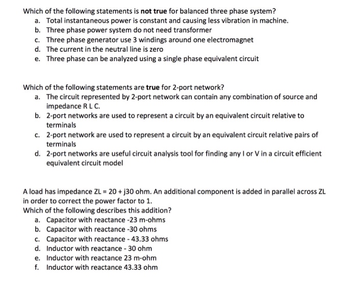 Solved Which of the following statements is not true for | Chegg.com