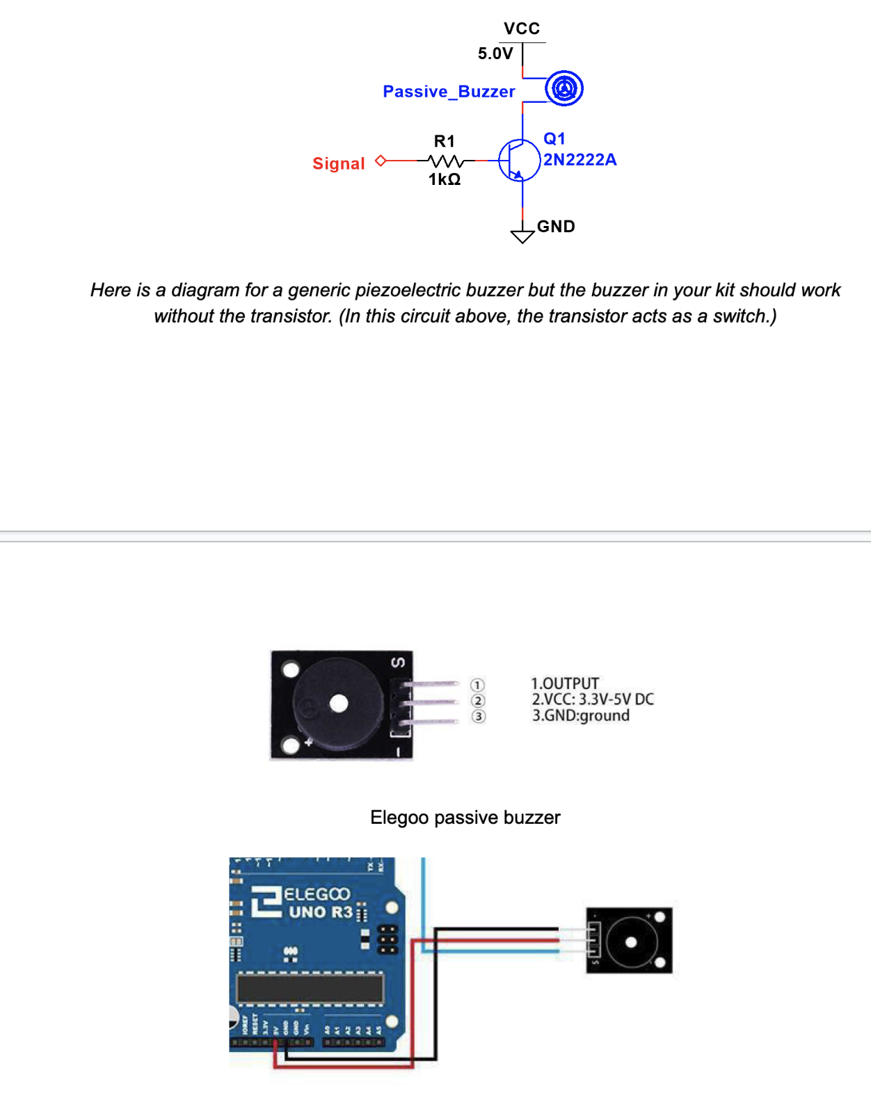 Solved Here is a diagram for a generic piezoelectric buzzer | Chegg.com