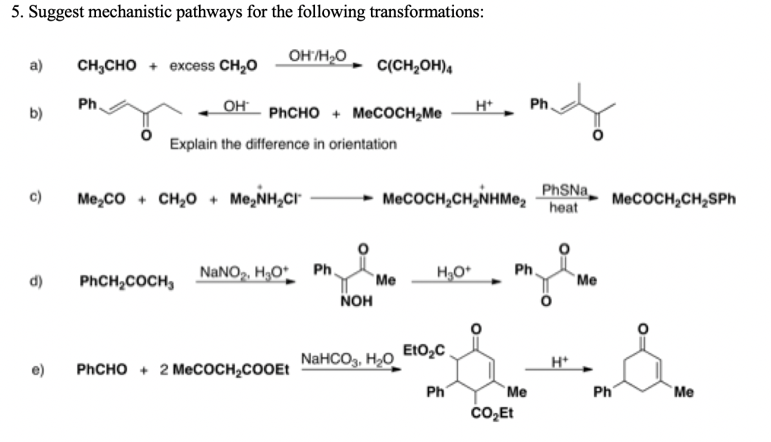 Solved 5. Suggest mechanistic pathways for the following | Chegg.com
