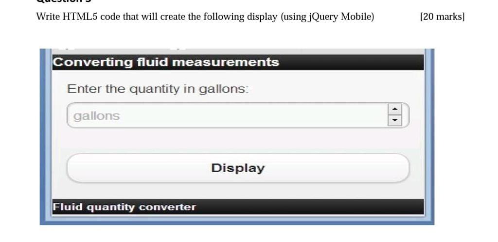 Solved Write HTML5 code that will create the following | Chegg.com