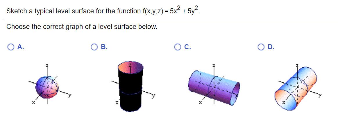 Solved Sketch a typical level surface for the function | Chegg.com