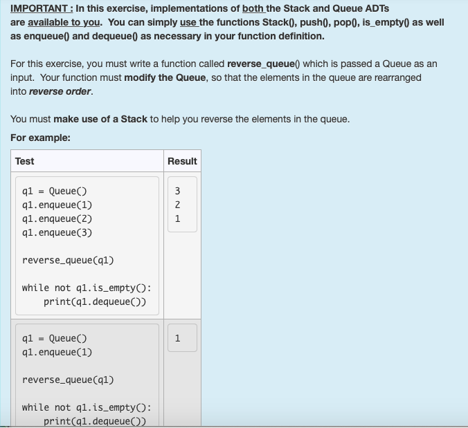 Solved IMPORTANT: In this exercise, implementations of both | Chegg.com