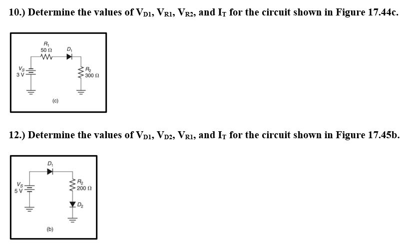 Solved 10.) Determine the values of Vpi, Vri, VR2, and Iſ | Chegg.com