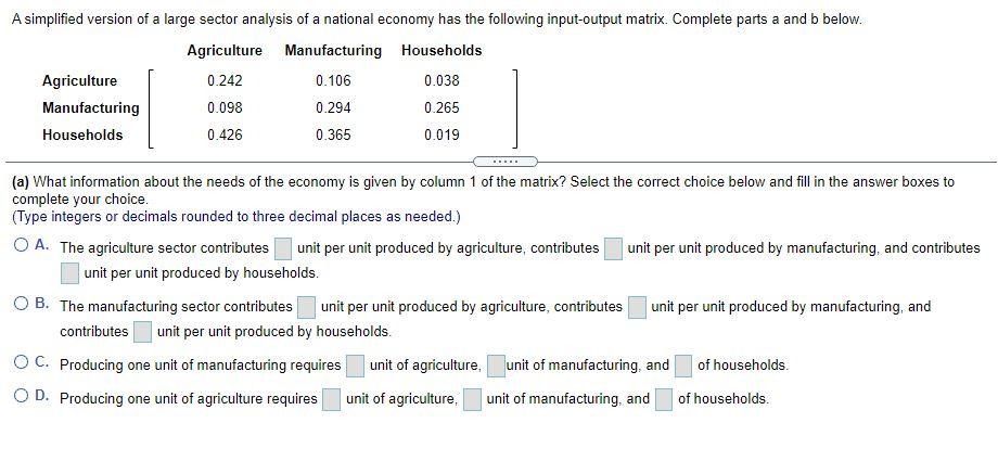 Solved A simplified version of a large sector analysis of a | Chegg.com