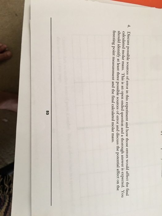 Solved: Discuss Possible Sources Of Error In This Experime... | Chegg.com